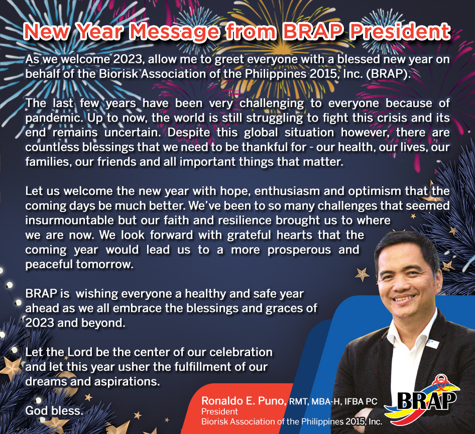 New Year message from the BRAP President | BioRisk Association of the ...