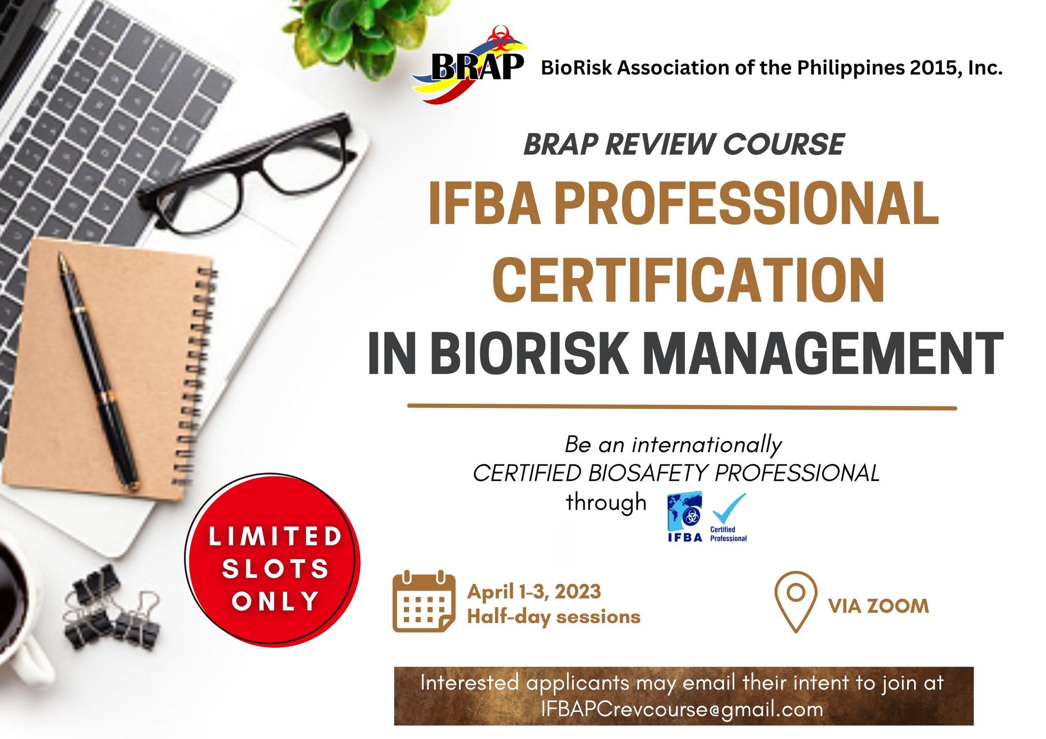 BRAP IFBA Professional Certification in BRM Virtual Review Course 2023 ...
