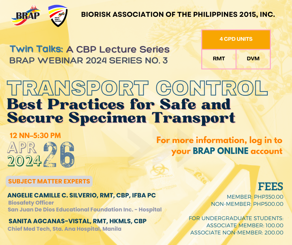 BRAP Webinar 2024 Series No. 3: Transport Control: Best Practices for ...