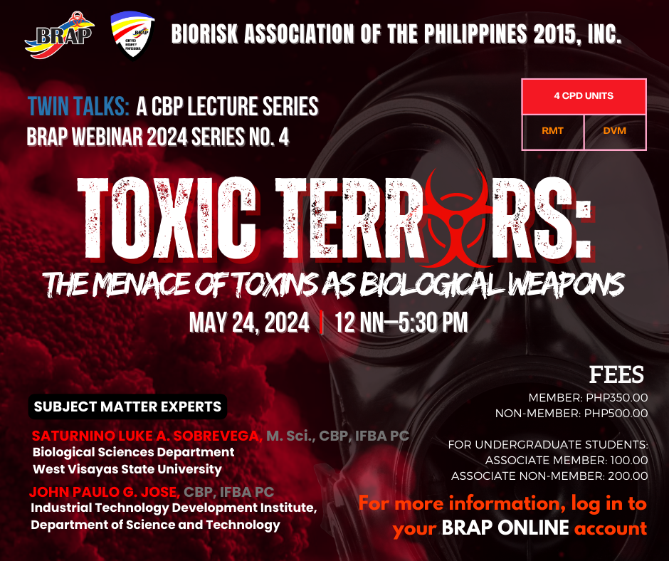 BRAP Webinar 2024 Series No. 4: Toxic Terrors: The Menace of Toxins as ...