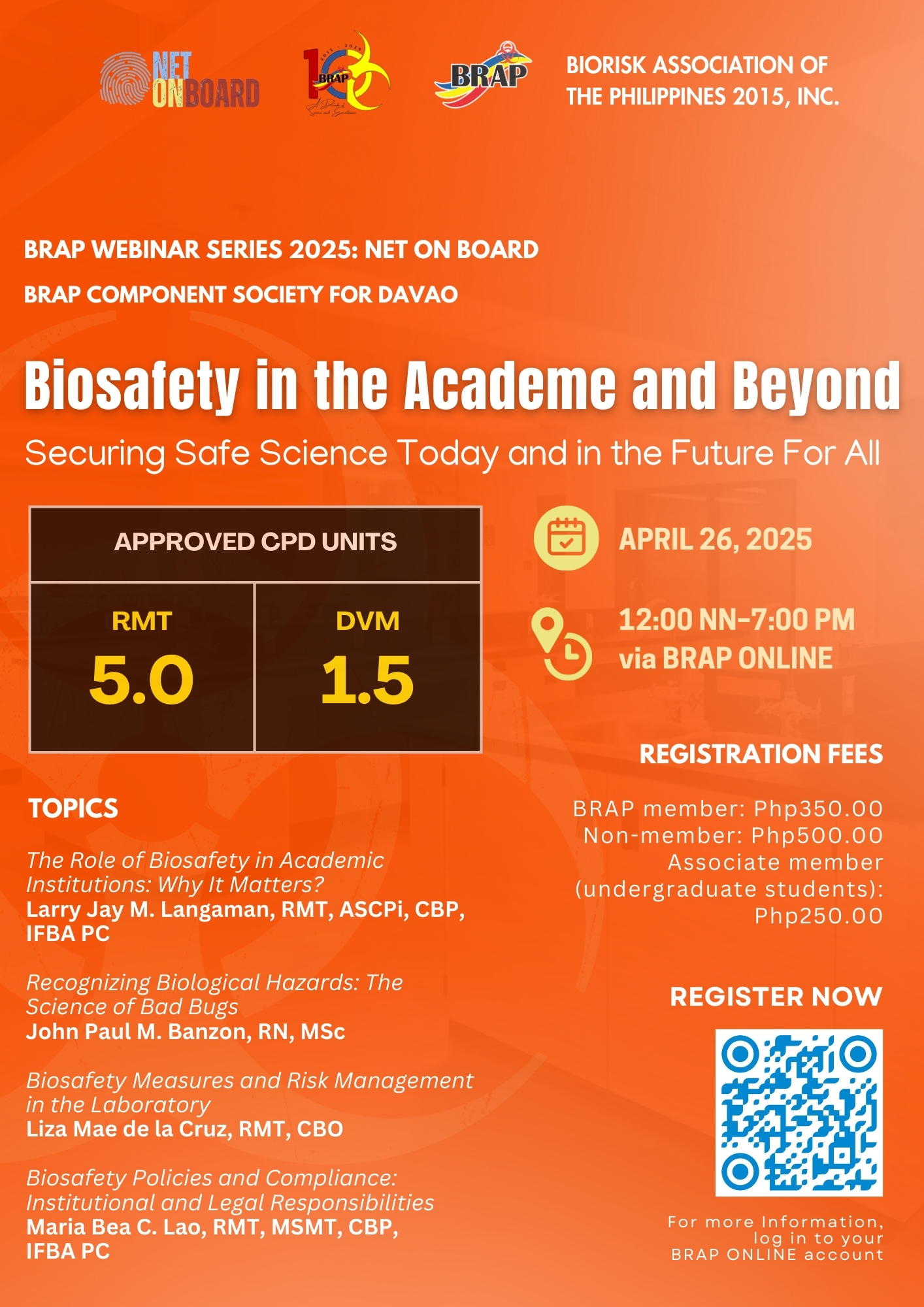 BRAP WEBINAR SERIES 2025: NET ON BOARD — BRAP Component Society for ...